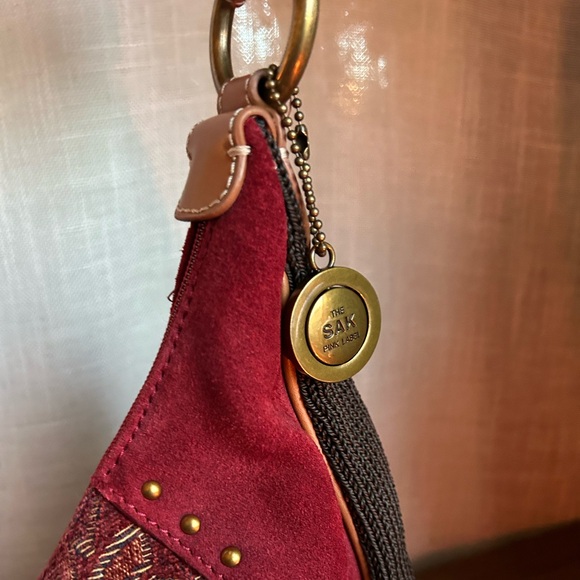 The Sak | Bags | Boho Sued Embroidered Burgundy Vintage Purse | Poshmark